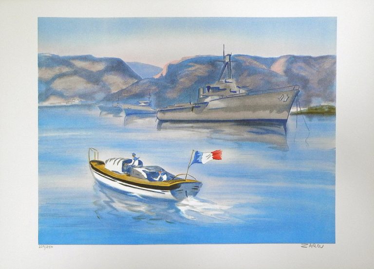TOULON HARBOR - Lithograph - Like Cezanne & Van Gough, Artist Victor ...